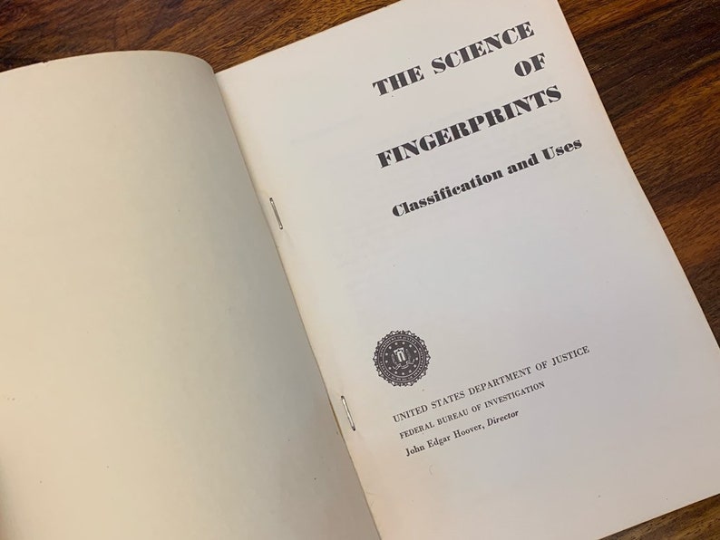 Science of Fingerprints Book - First Edition - FBI - Hoover - Forensics ...