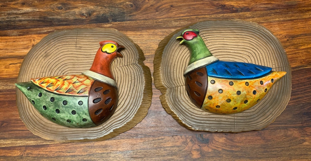 Lefton Pheasant Plaques - Ceramic - Wall Decor - Rare - MCM - Kitsch ...