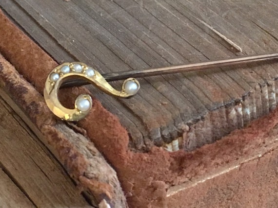 Question Mark Pin Gold Engagement Stick Pin Antique | Etsy