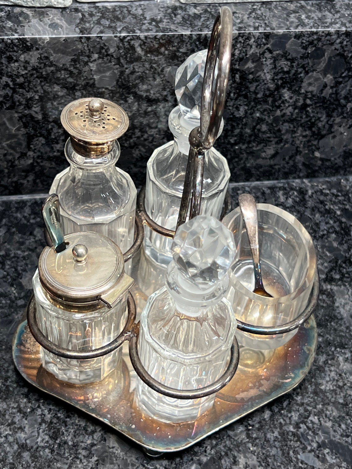 Cruet Set - Condiments - Silver Plated - Serving - Histess - Wedding ...