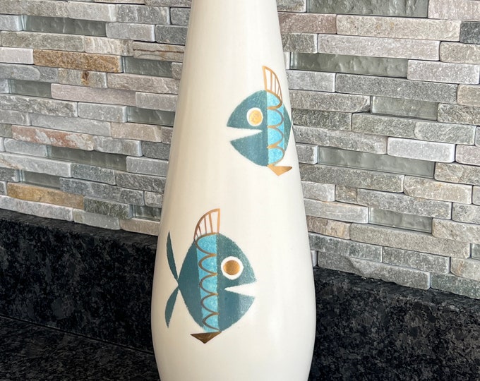 Metlox Tropicana Vase Fish MCM Mod Pottery Mid Century Modern Rare ...