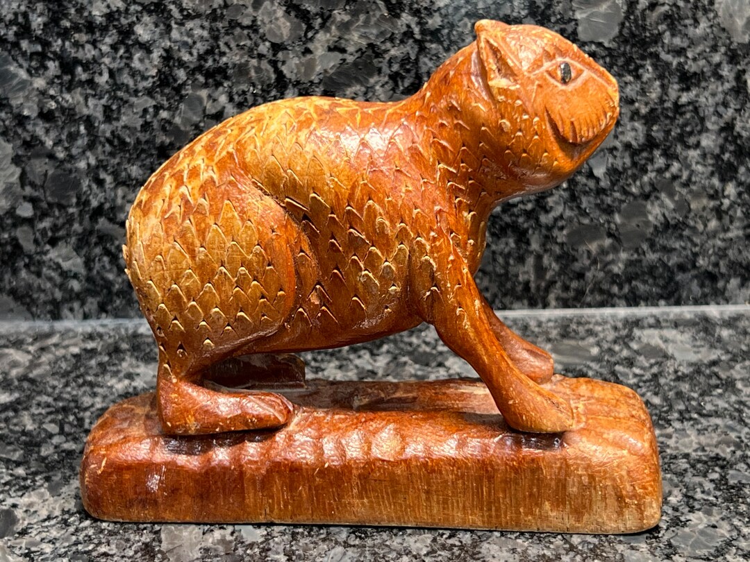 Carved Wooden Capybara - Folk Art - OOAK - Carving - Figurine - Statue ...