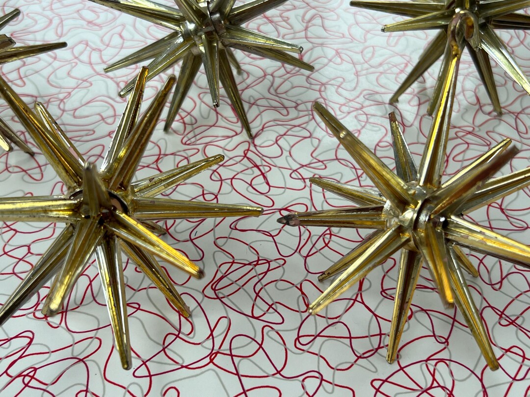 Bradford Atomic Star Ornaments - Sputnik- Starburst - MCM - Gold ...