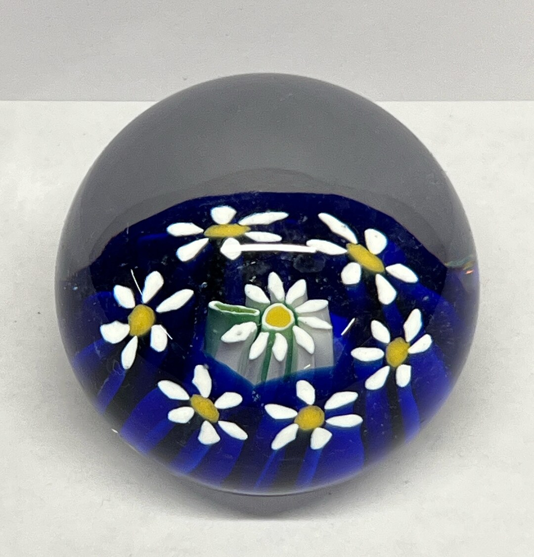Millefiori Floral Paperweight - Flowers - Daisies - Italian Style - Art ...