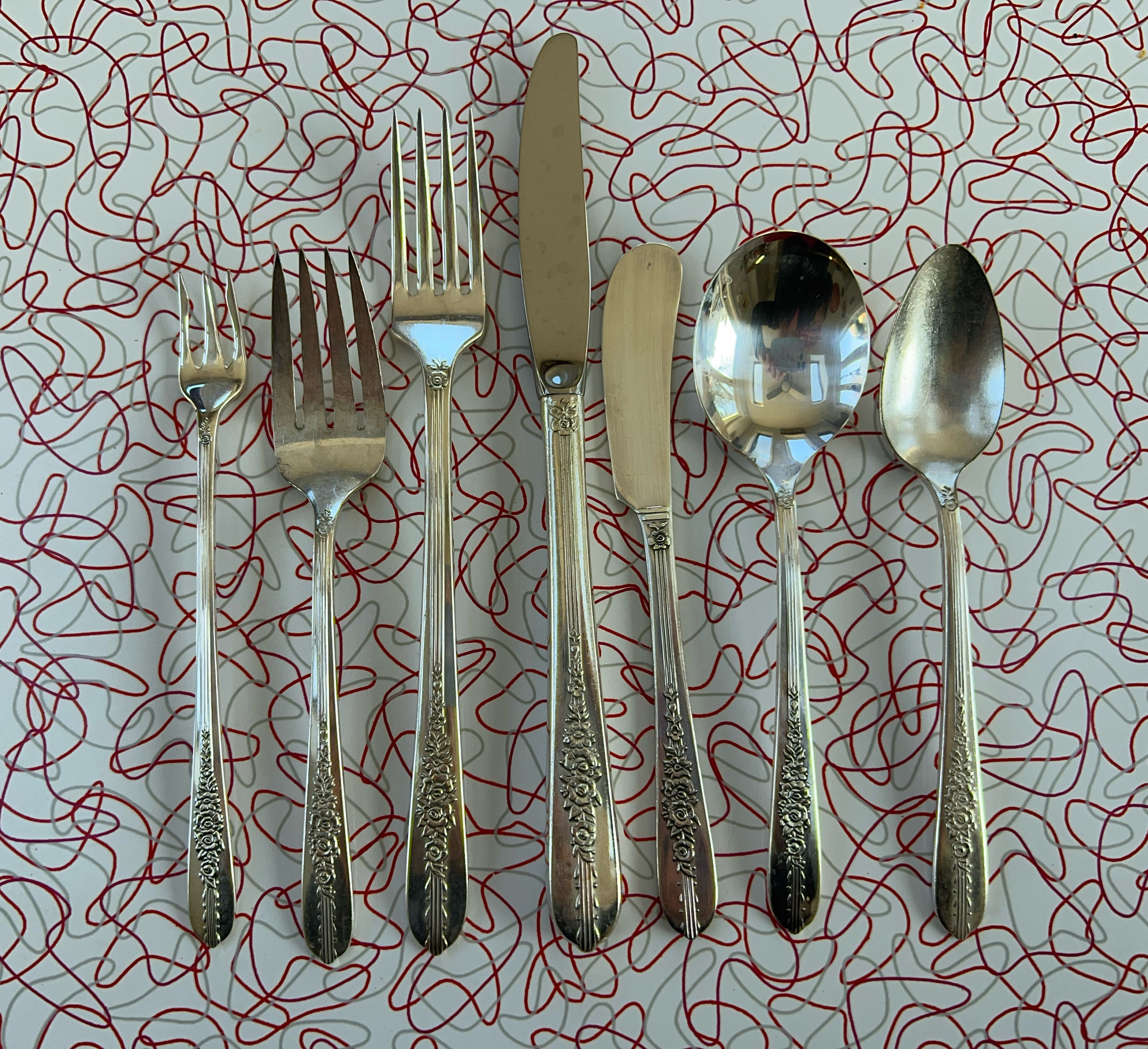 Nobility Royal Rose Flatware Set - 1939 - 76 Pieces - Floral - Flowers ...
