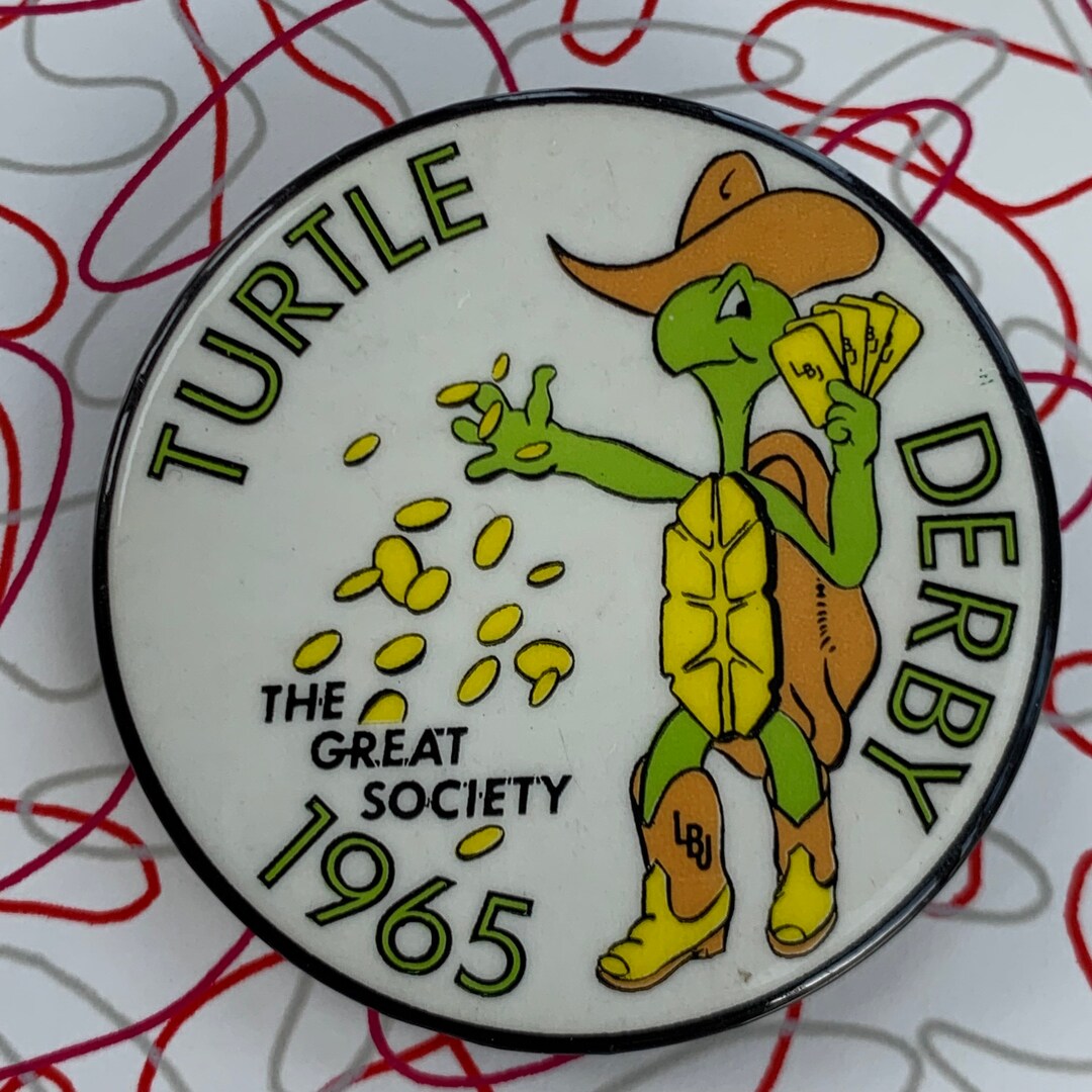 JHU Turtle Derby Pin - Collectible - 1965 Pinback - Mid Century ...