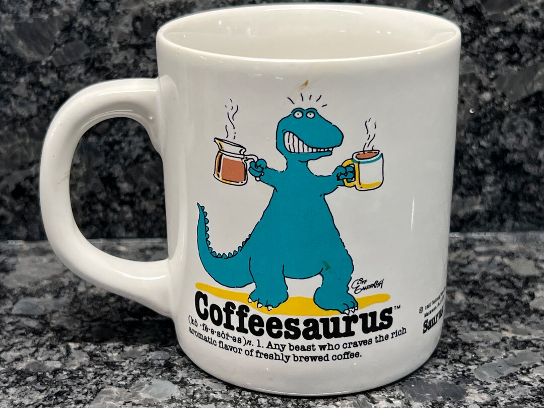 Saurus Mug Coffeesaurus Cup Eighties Ceramic Rare BL - Etsy