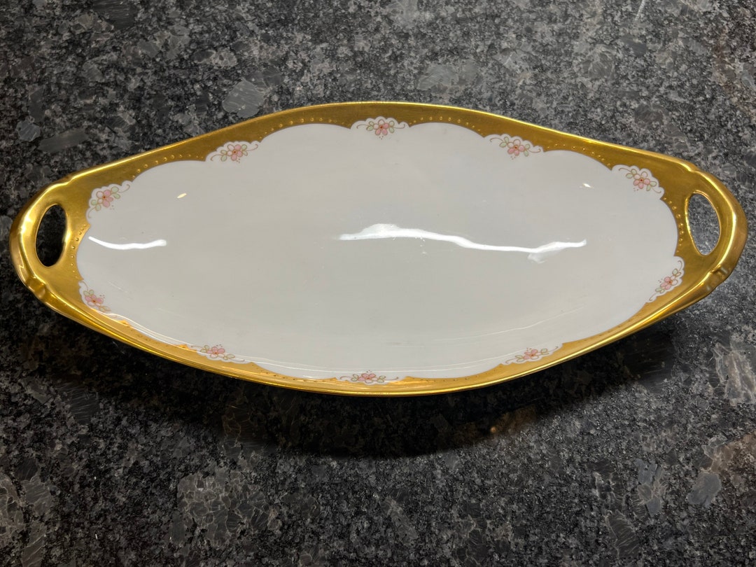 Pickard Serving Tray - Plate - Platter - Celery Dish - Gold - Floral ...