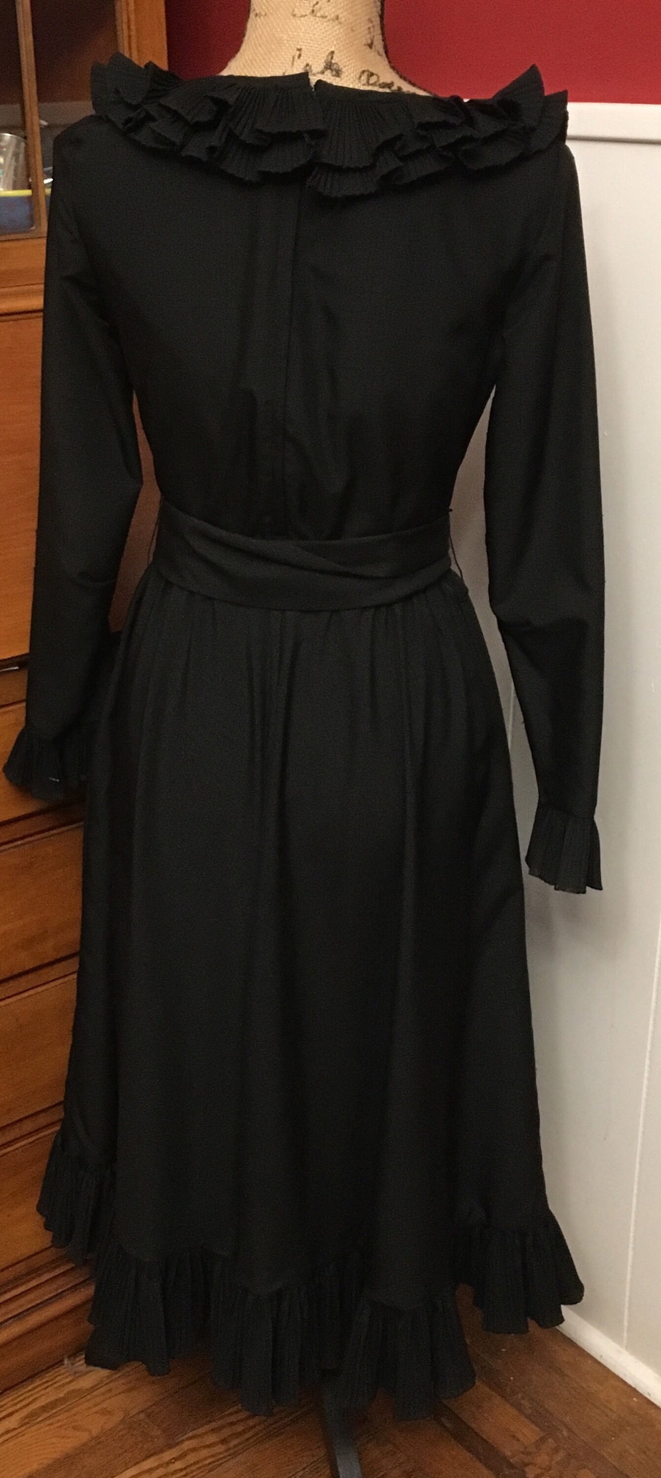Black Evening Dress Victor Costa Eighties Ruffled | Etsy