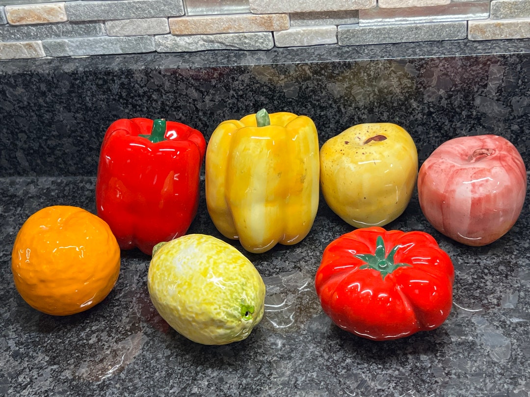 Ceramic Fruit Vegetables Set - MCM - Kitsch - Cottage Core - Italian ...