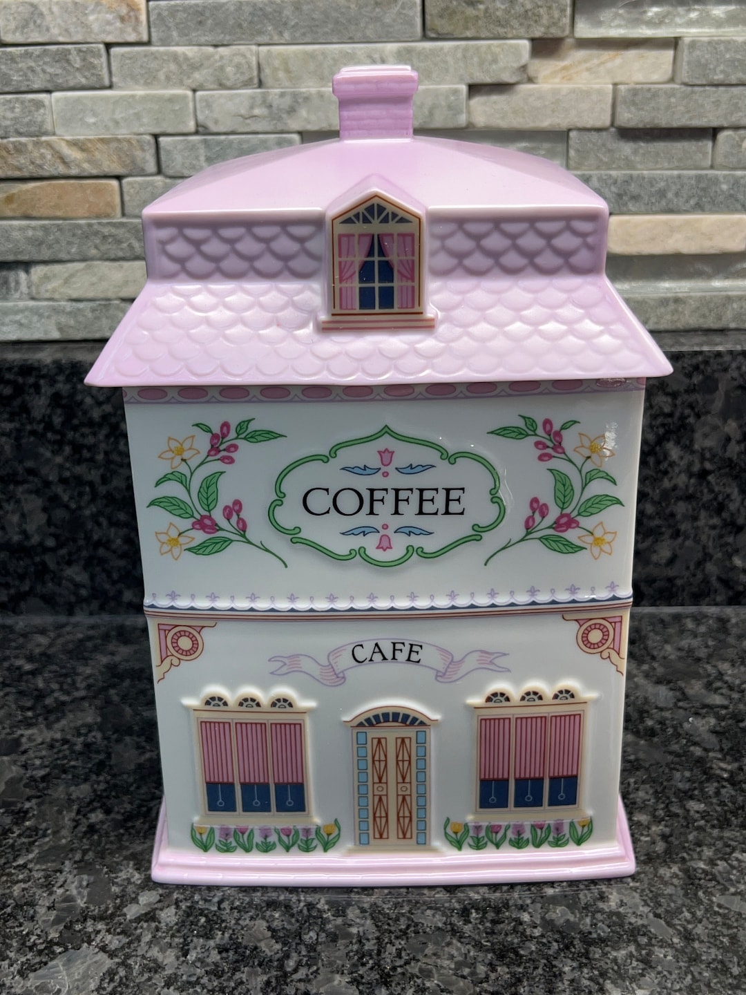 Lenox Coffee House Canister Ceramic Rare Vintage Kitchen Cottage Core ...