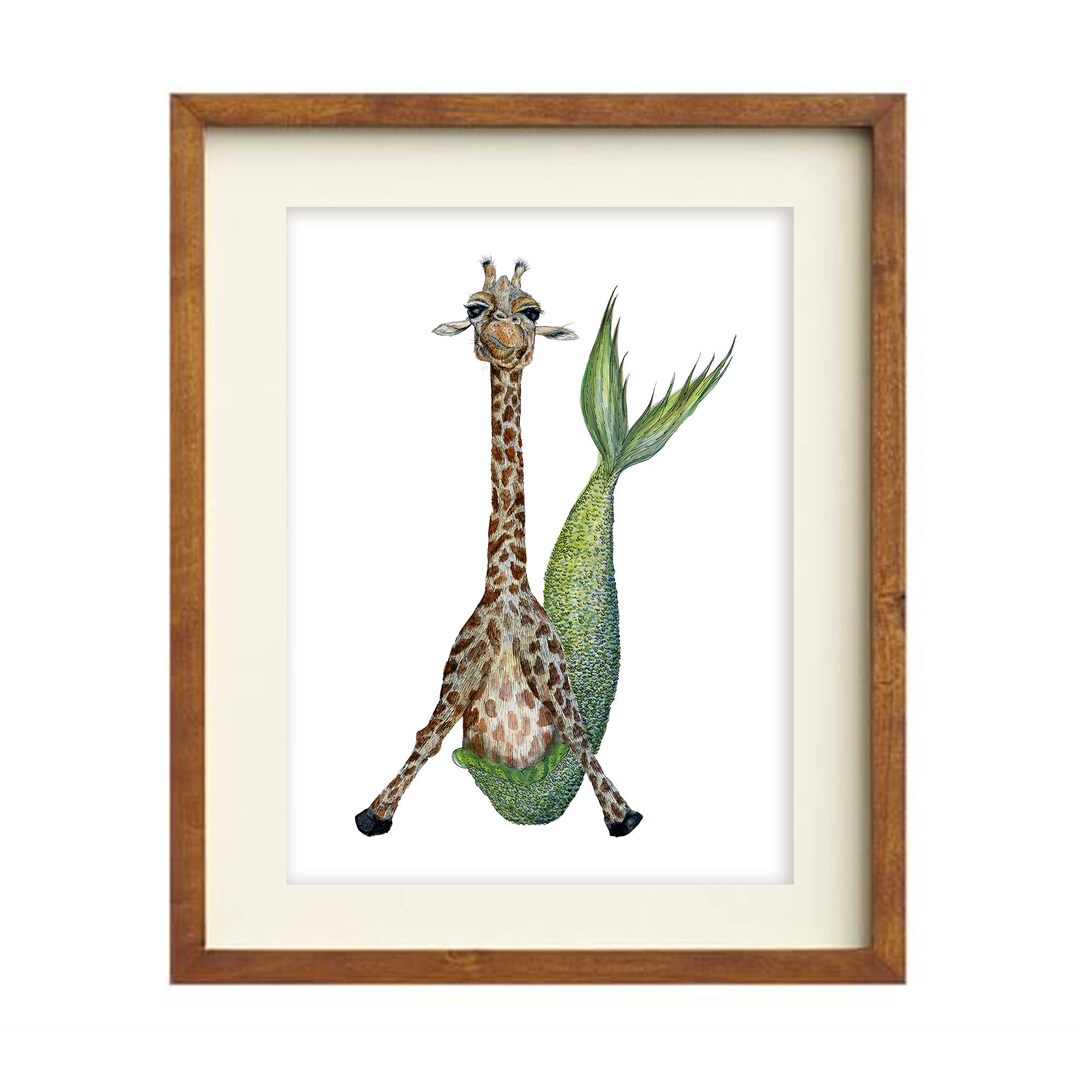 Mer-raffe Print Mermaid Giraffe Ocean Gift for Mermaid Lover Gift for ...