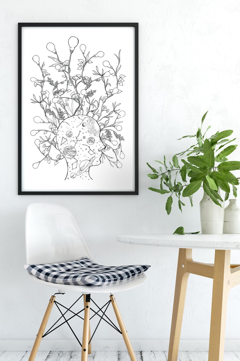 Celestial Art / Celestial / Botanical Art / Inspiring Wall Art - Etsy