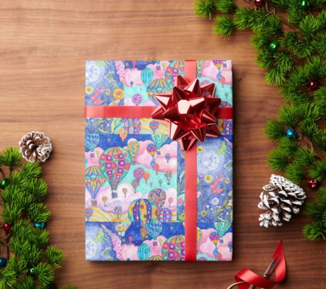 Magical Gift Wrap, Stars, Moons, Artsy Wrapping Paper, Recycled Paper ...