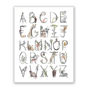 Animal Alphabet Poster / Nursery Decor / ABC Print / Nursery Wall Art ...