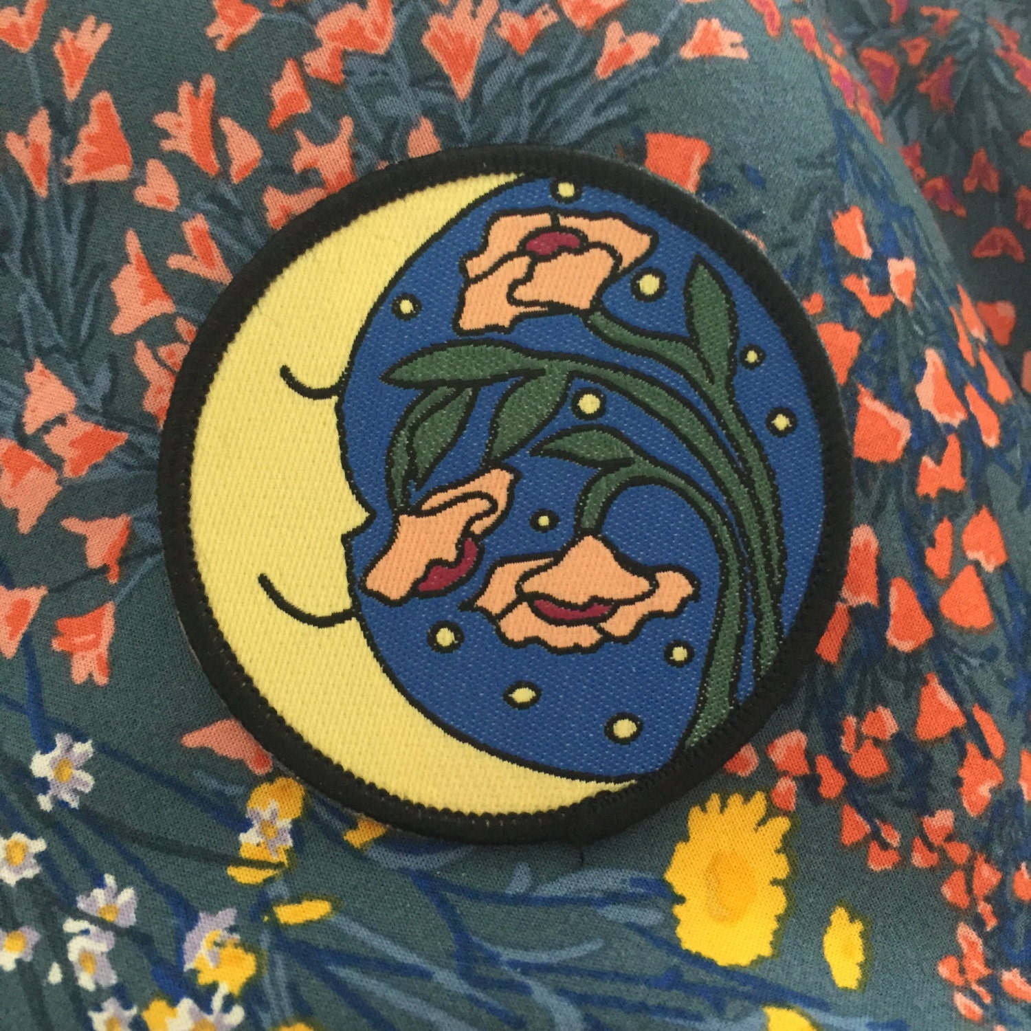 Moon Iron on Patch / Crescent Moon / Patch / Iron on Patch / | Etsy