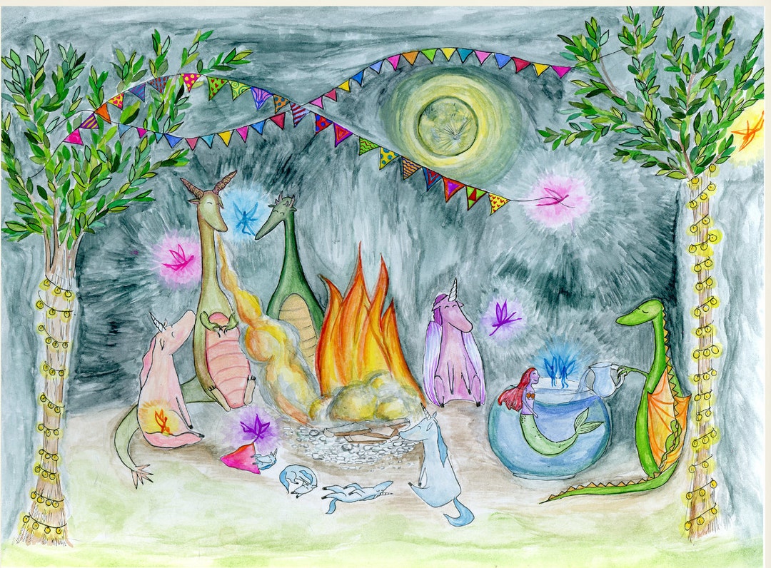 Mythical Creatures / Kids Room Decor/ Art Print /baby Shower/ Baby ...