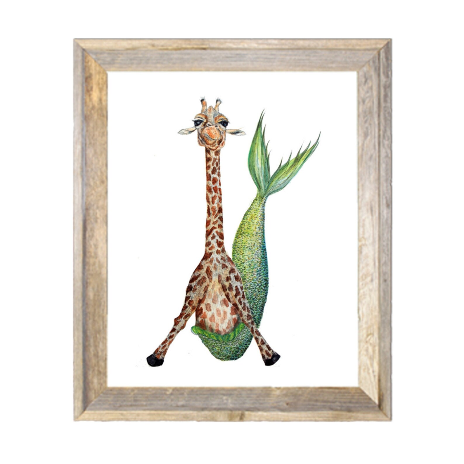 Mer-raffe Print Mermaid Giraffe Ocean Gift for Mermaid | Etsy