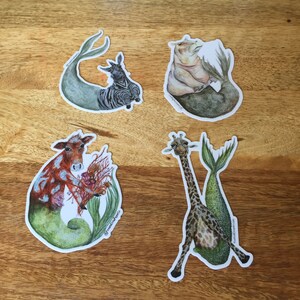 Mermaid Stickers / Mermaid / Cow / Hippo / Mythical Creature / Mermaid ...