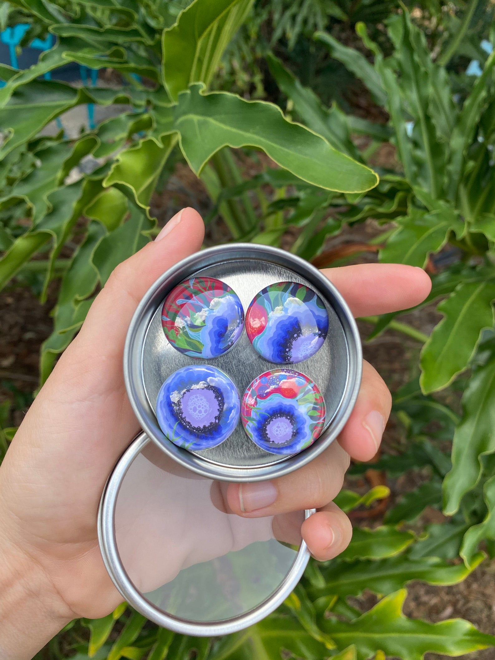 Four Abstract Art Magnets / 1 inch Magnets / Abstract Art / | Etsy