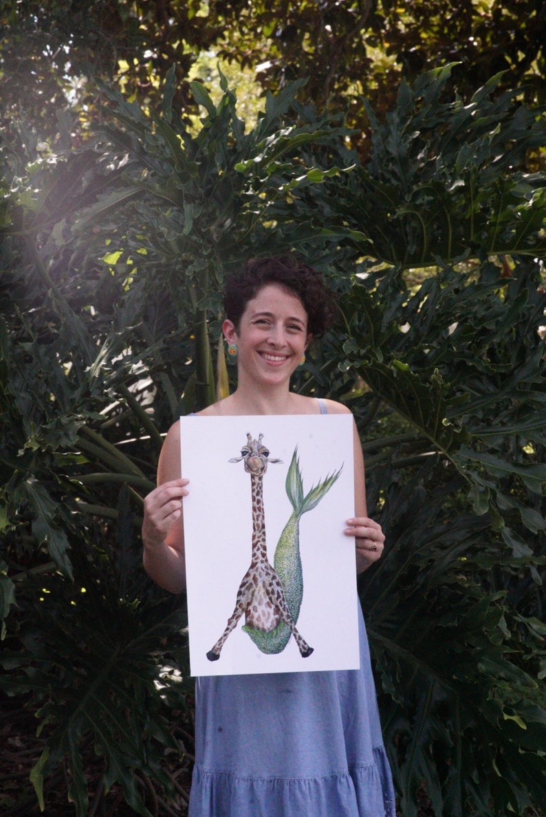 Mer-raffe Print * Mermaid * Giraffe * Ocean * Gift for Mermaid Lover ...