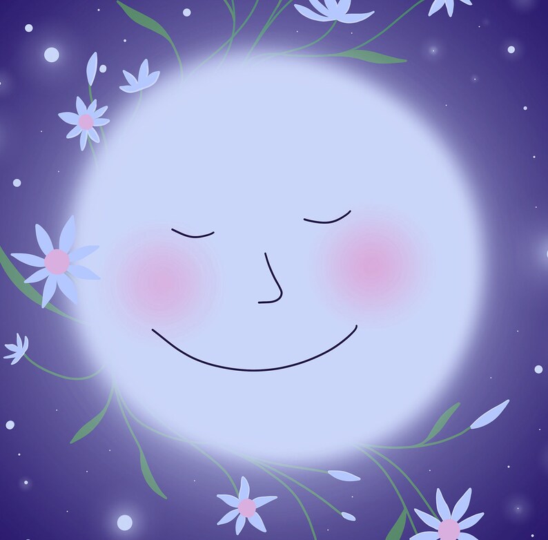 2 Prints Smiling Moon Happy Sun Diptic Baby Gift Nursery - Etsy