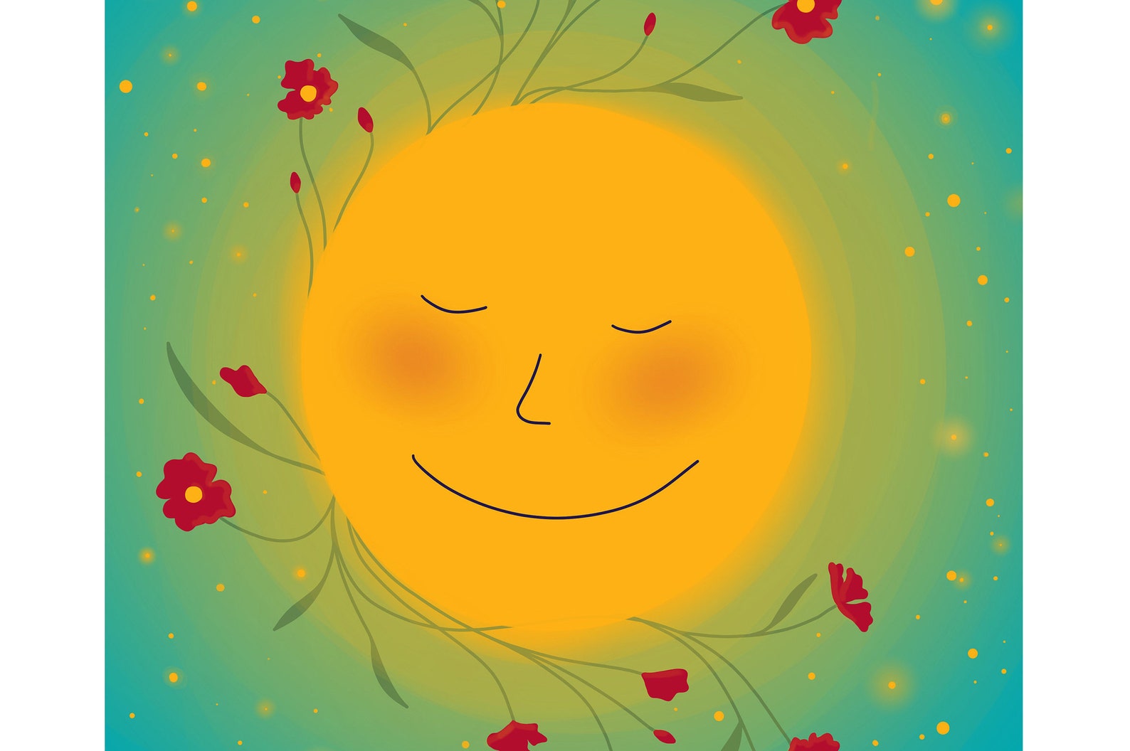 2 Prints Smiling Moon Happy Sun Diptic Baby Gift Nursery - Etsy