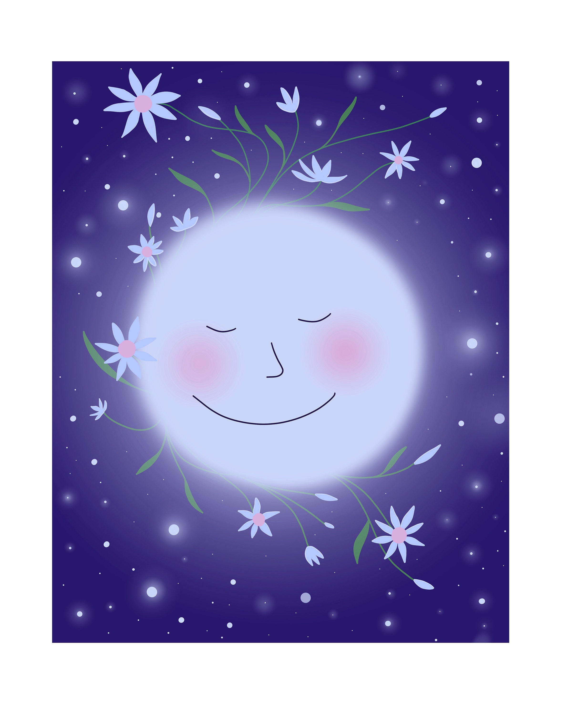 2 Prints Smiling Moon Happy Sun Diptic Baby Gift Nursery | Etsy