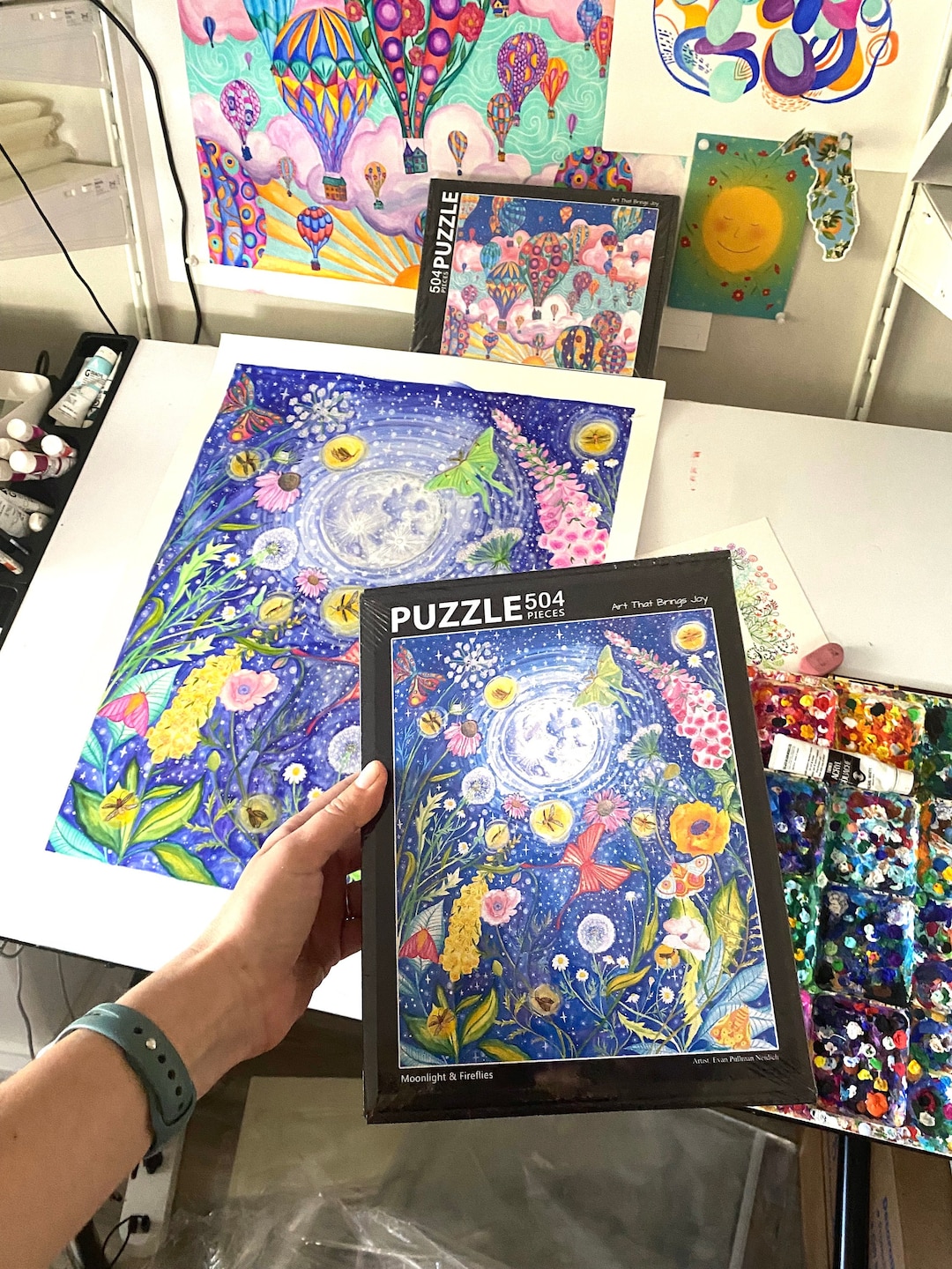 Art Puzzle, Moth Puzzle, Jigsaw Puzzle, Puzzle Gift, Hot Air Balloons ...
