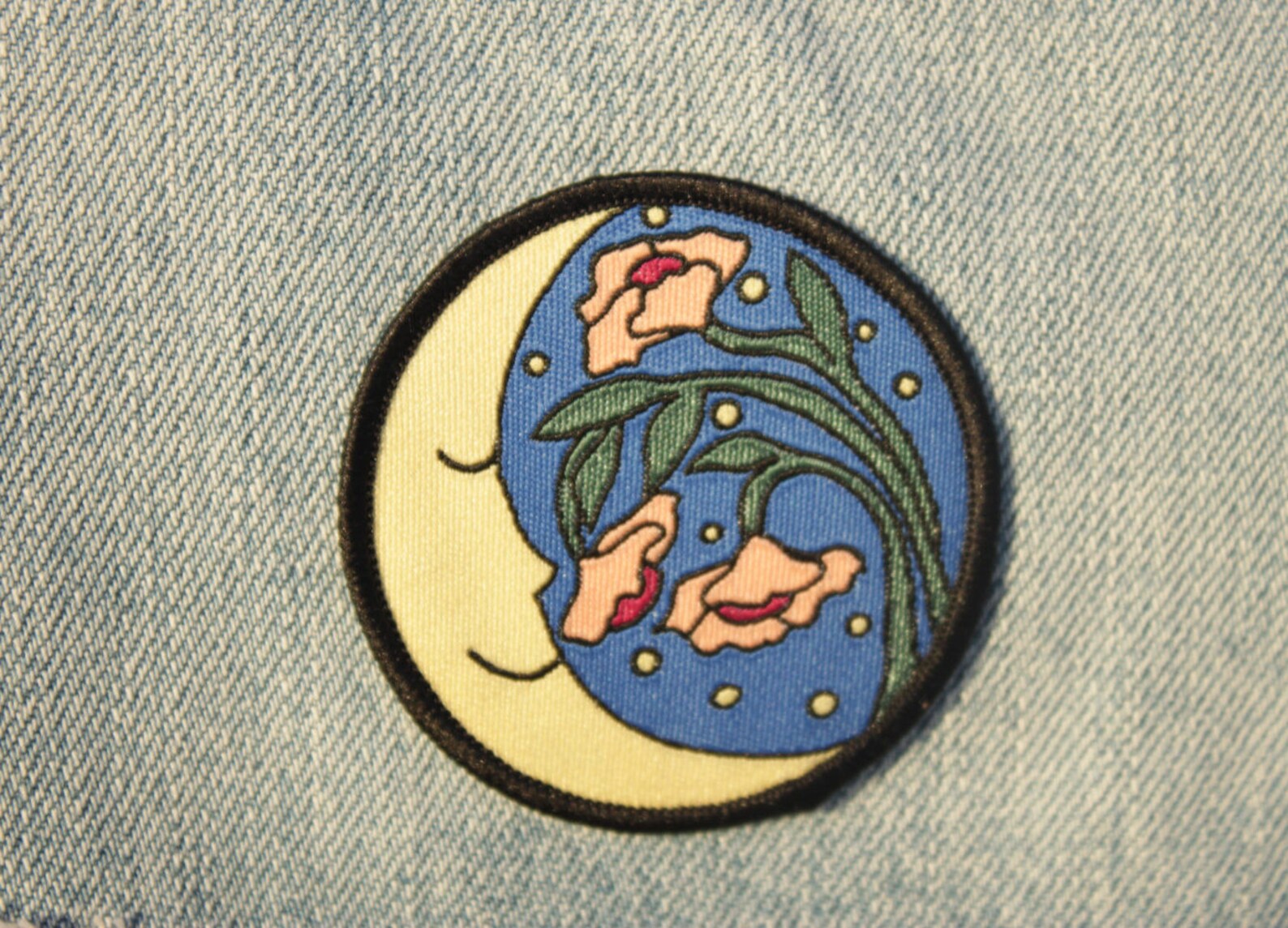 Moon Iron on Patch / Crescent Moon / Patch / Iron on Patch / - Etsy