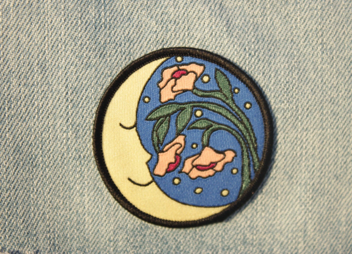 Moon Iron on Patch / Crescent Moon / Patch / Iron on Patch / | Etsy