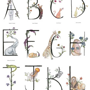Nursery Letters / Alphabet / Flower Letters / Animal Letters / Nursery ...