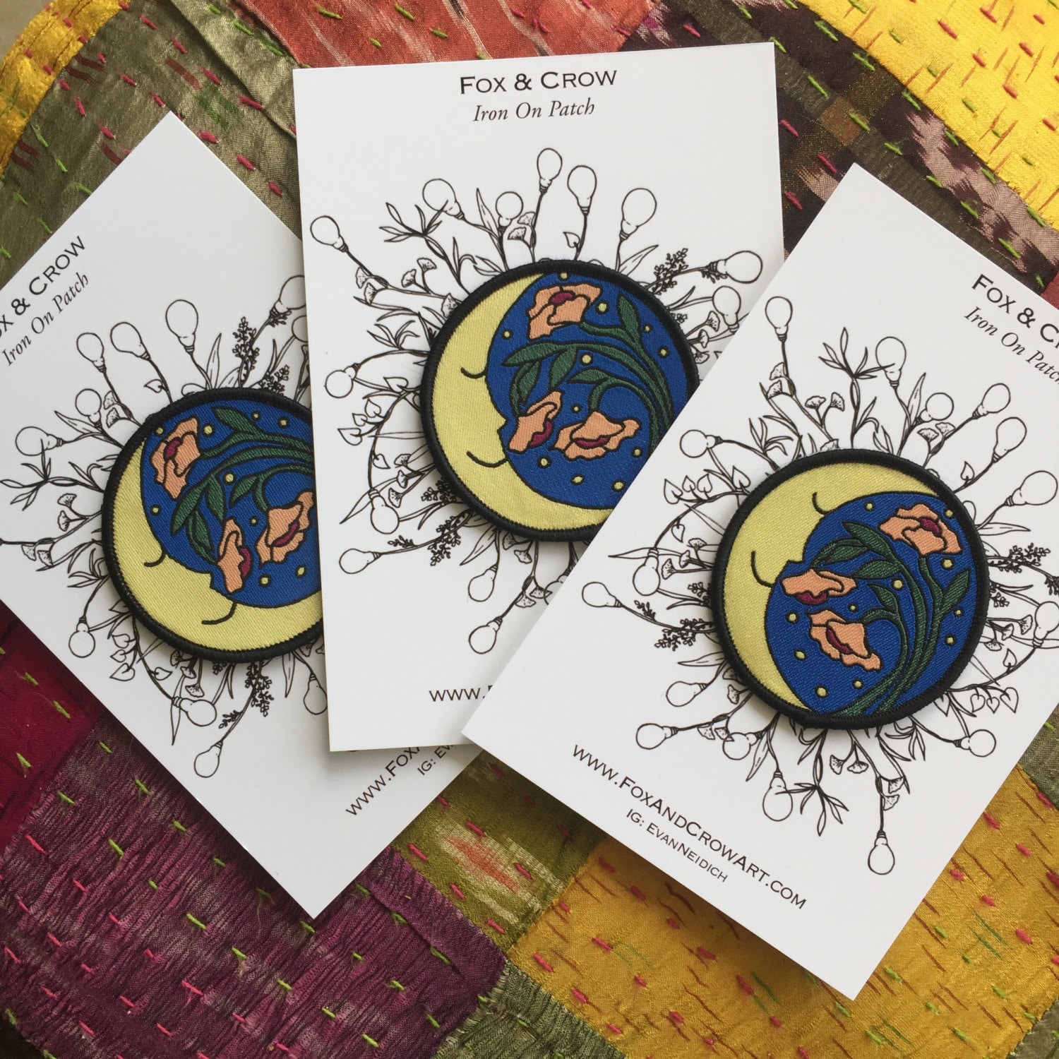 Moon Iron on Patch / Crescent Moon / Patch / Iron on Patch / | Etsy