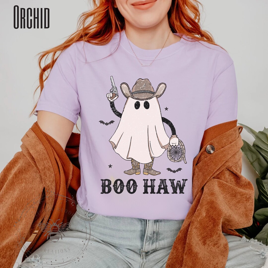 Boo Haw Howdy Cowboy Ghost Comfort Colors® Retro Fall Halloween Fall ...