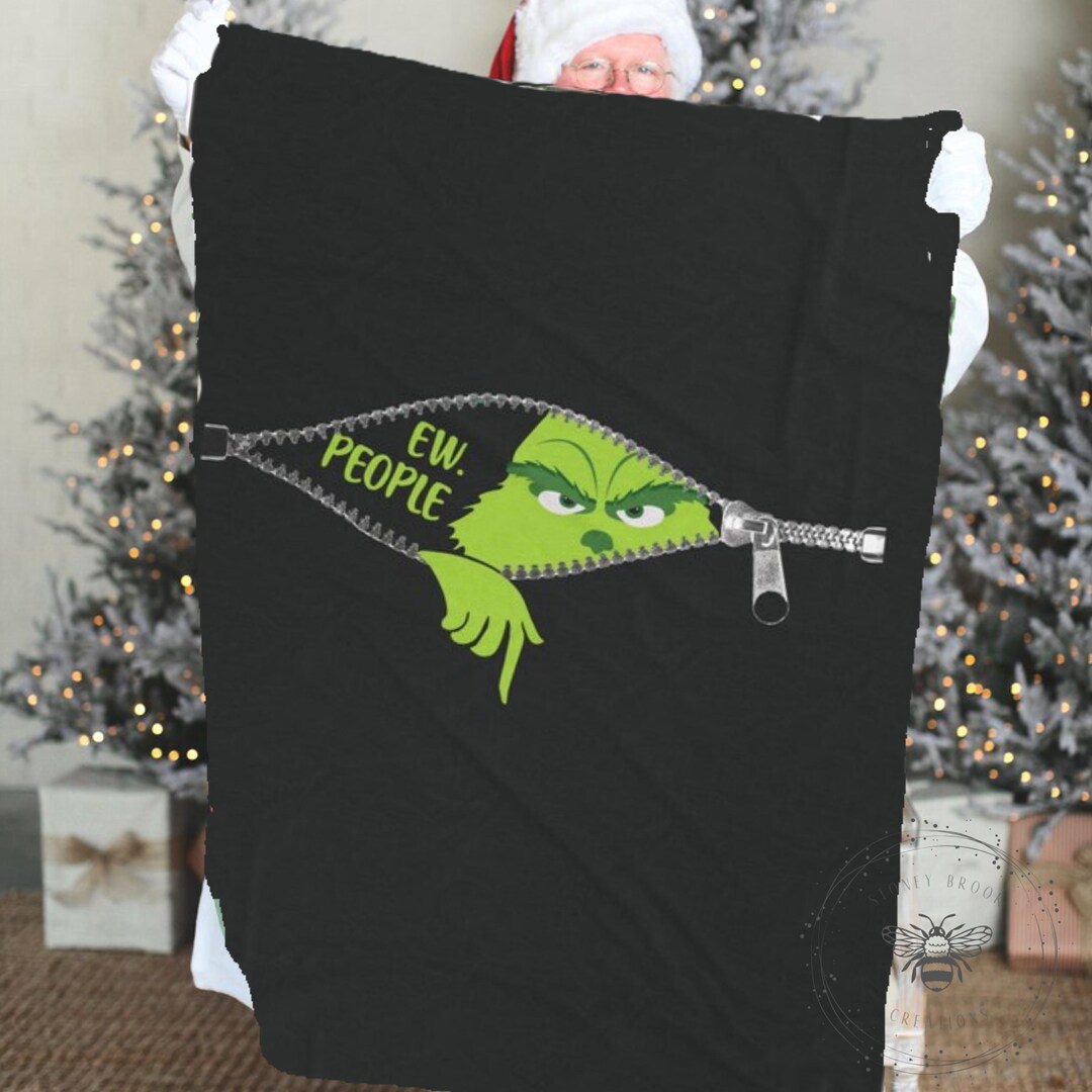 Ew People Grinch Holiday Decor Velveteen Plush Blanket, Christmas ...