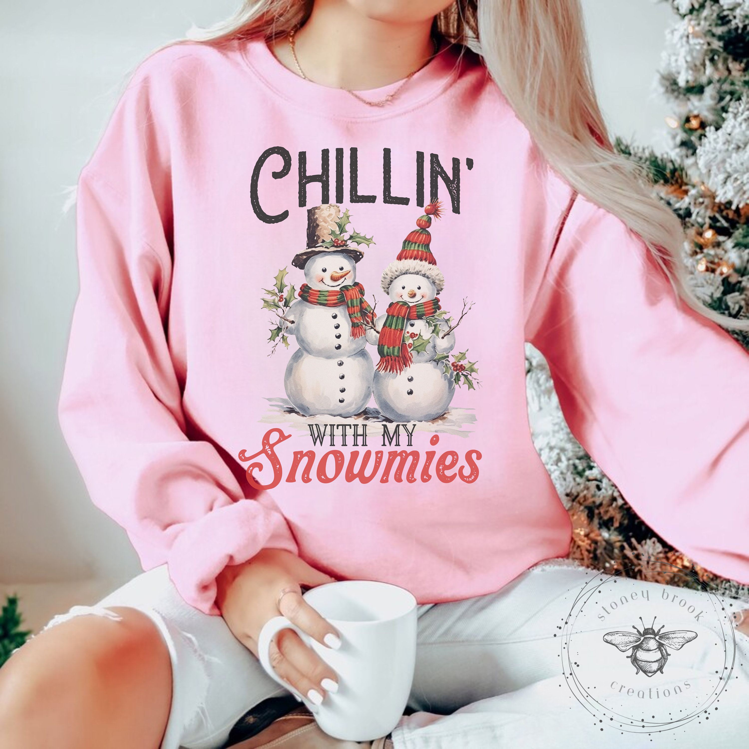 Chillin With My Snowmies Cute Snowman Sweatshirt Hoodie Fun - Etsy
