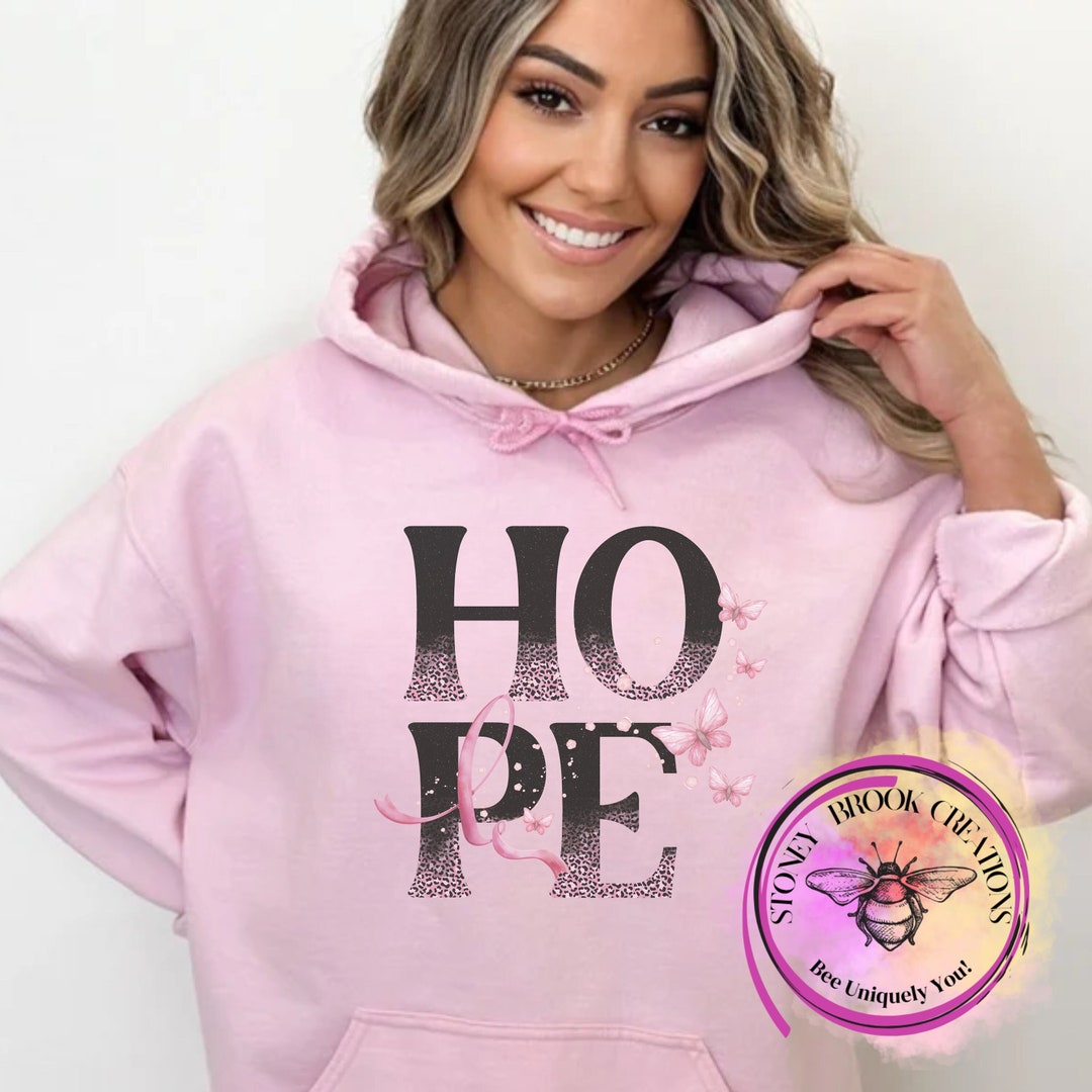 Hope Breast Cancer Awareness Survivor Pink Butterfly Hoodie Sweater ...