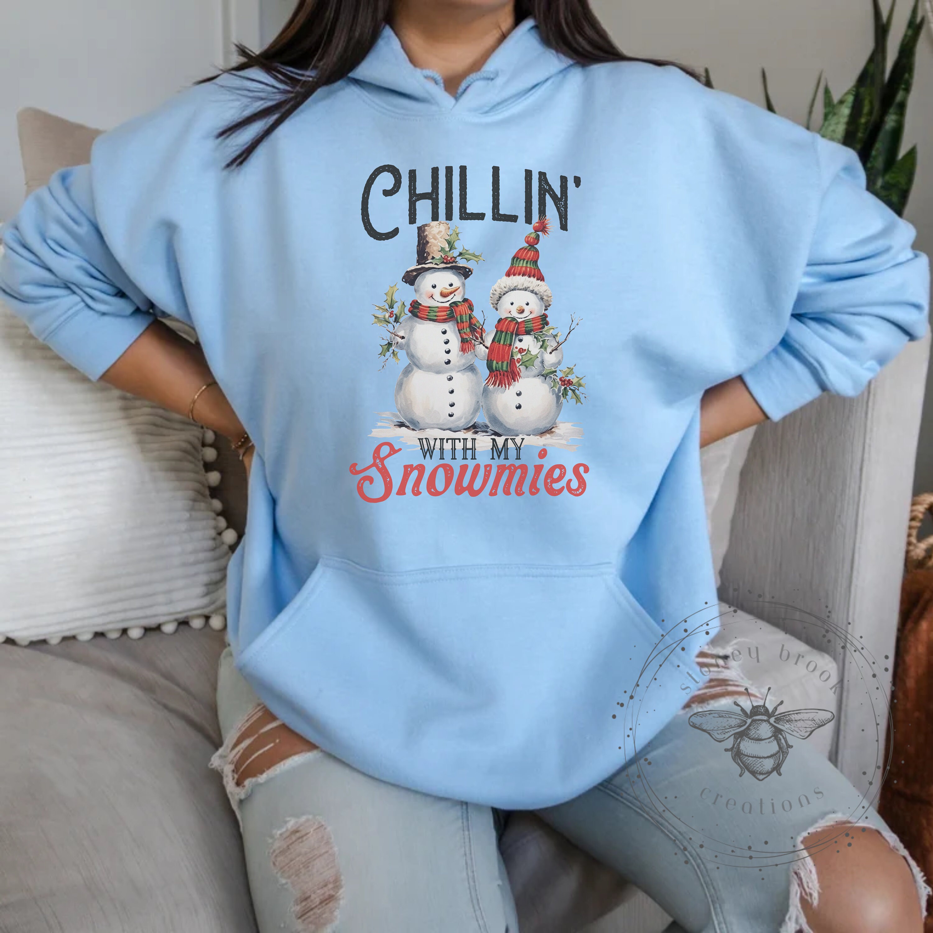 Chillin With My Snowmies Cute Snowman Sweatshirt Hoodie Fun - Etsy