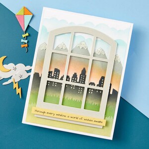 Spellbinders Windows With A View Stencil: Background Scapes, by Tina Smith STN083 - Etsy
