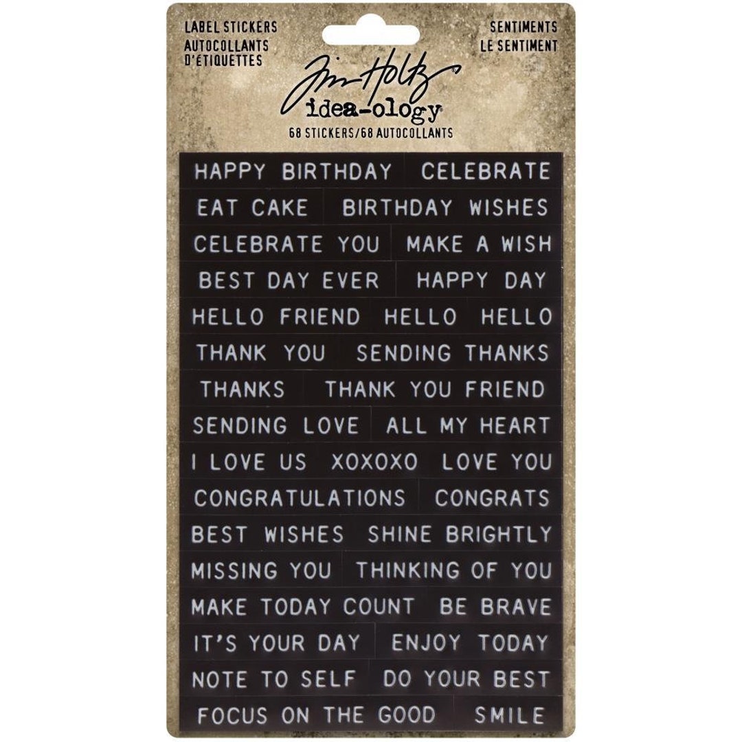 Tim Holtz Idea-ology Sentiments Label Stickers TH94121 - Etsy
