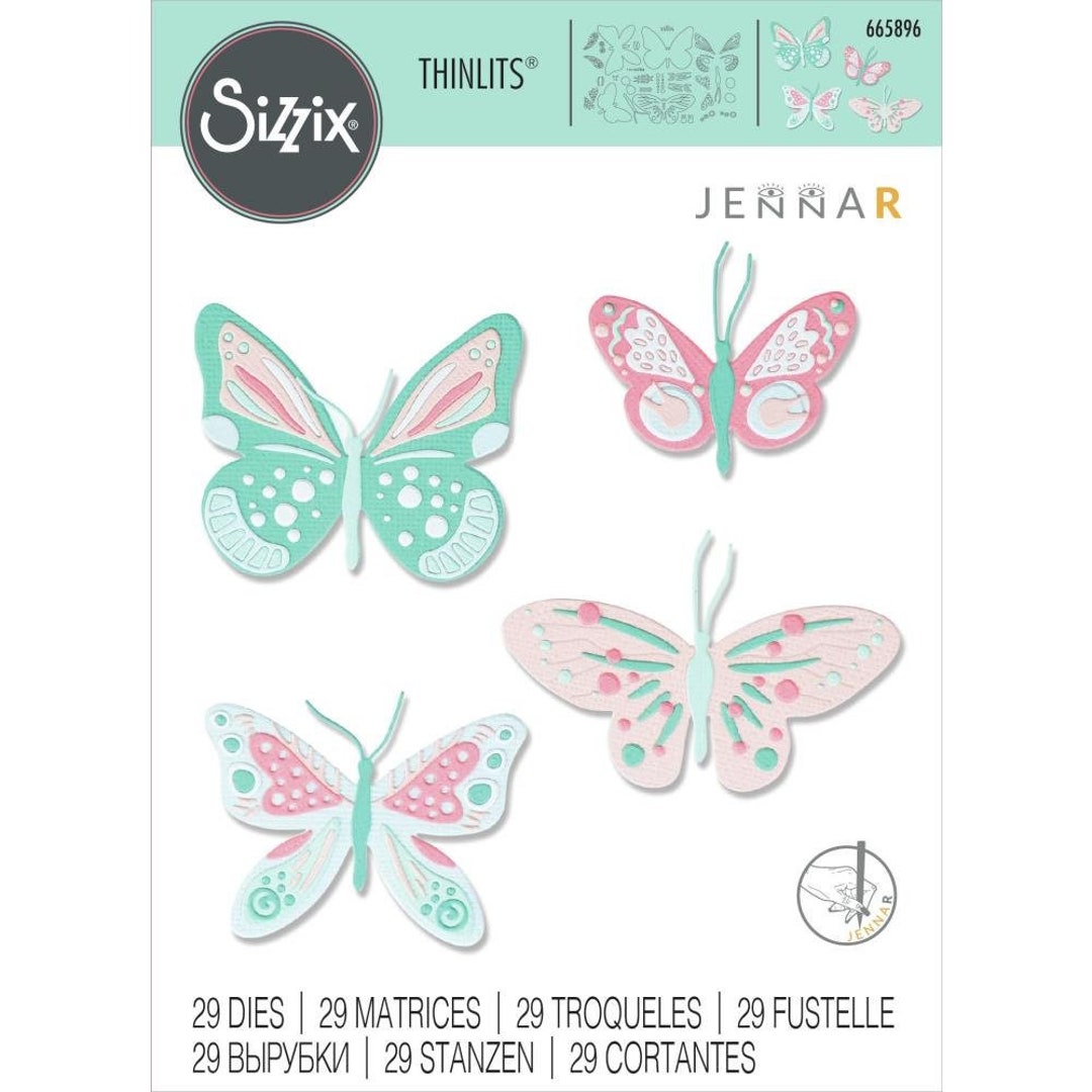 Sizzix Thinlits Dies: Patterned Butterfly by Jenna Rushforth - Etsy