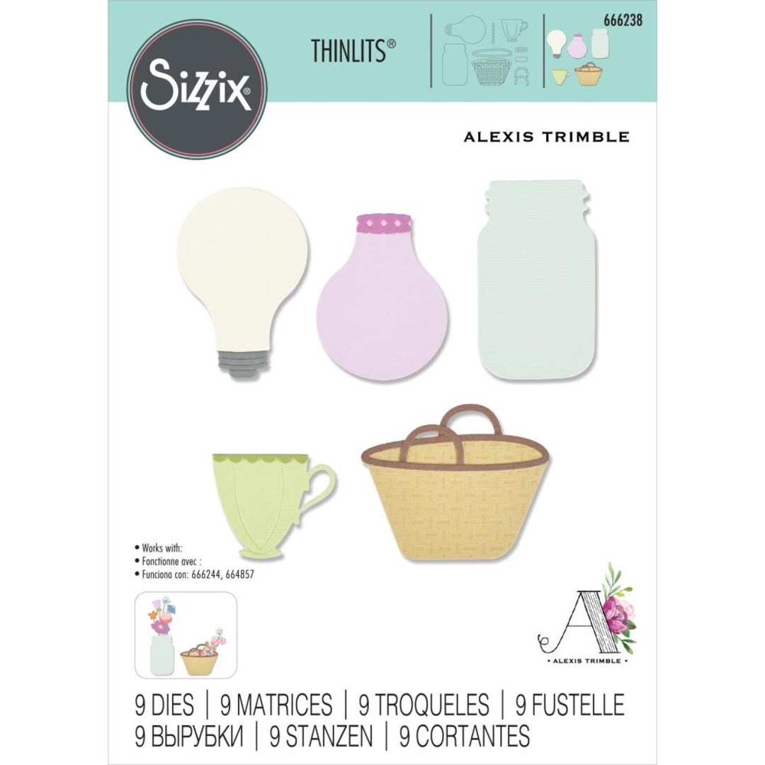 Sizzix Thinlits Dies: Floral Vessels, 9/pkg, by Alexis Trimble 666238 - Etsy
