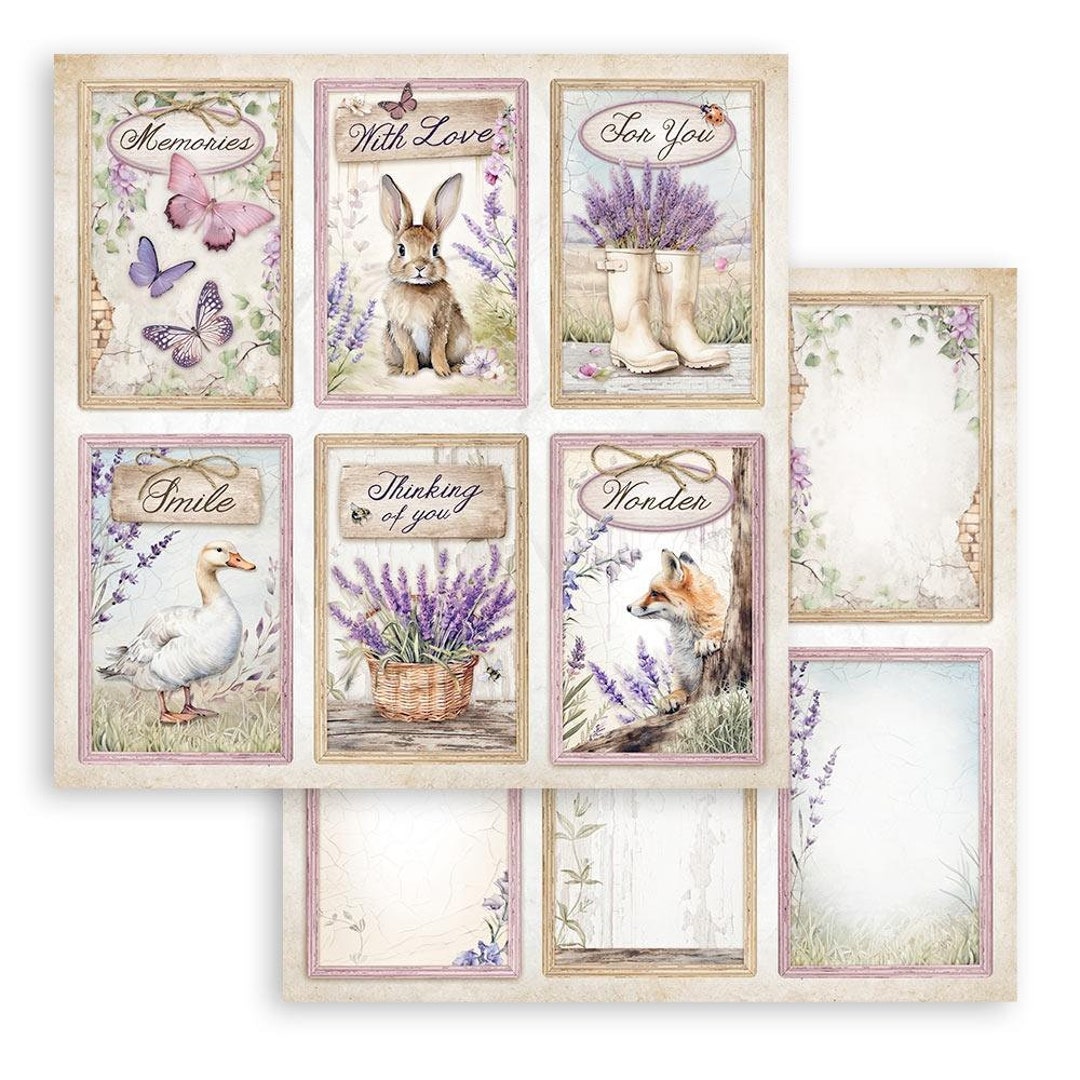 Stamperia Lavender 12x12 Double-sided Cardstock: 6 Cards 5A0027HC1G9V1 ...