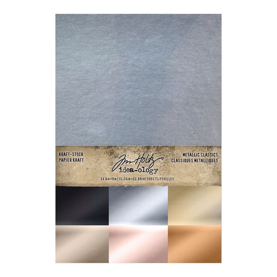 Tim Holtz Idea-ology 6x9 Kraft-stock Stack Cardstock Pad: Metallic ...