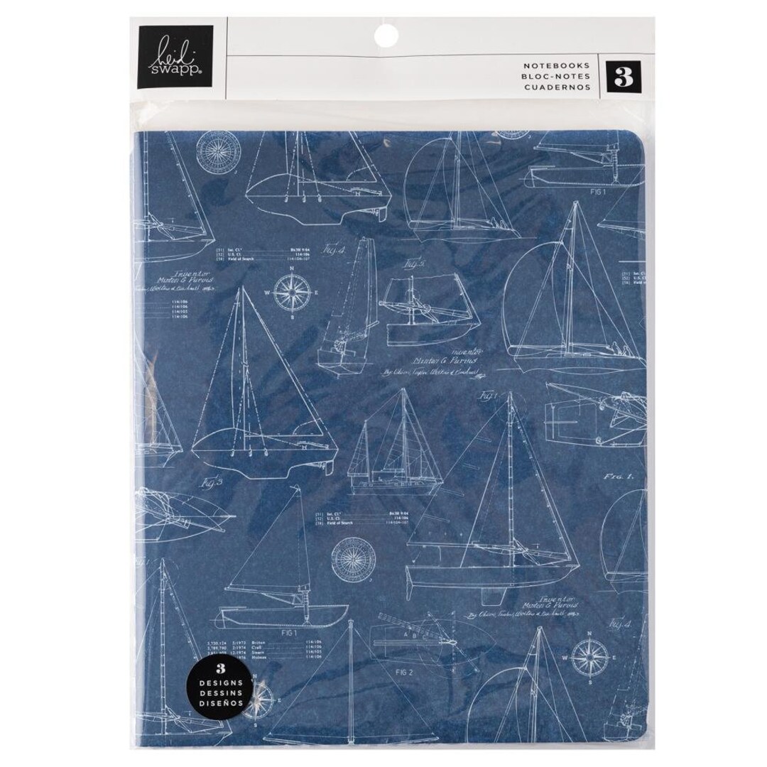 Heidi Swapp Set Sail Blank Notebooks: Sailboats, 3/pkg HS022453 - Etsy