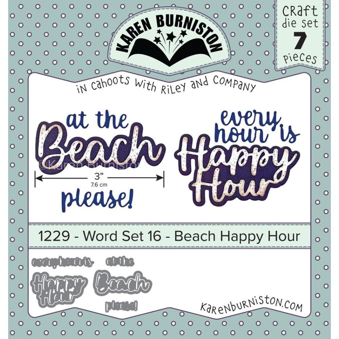 Karen Burniston Dies: Word Set 16, Beach Happy Hour KBR1229 - Etsy