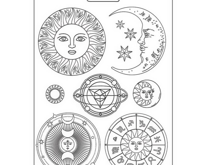 Stamperia Cosmos Infinity A5 Soft Maxi Mould: Sun and Moon 3PTA5631 - Etsy