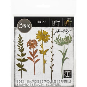 Sizzix Thinlits Dies: Wildflower Stems 1, by Tim Holtz 664163 - Etsy