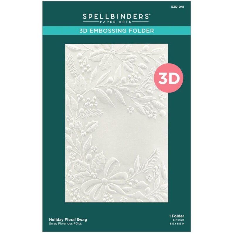 Spellbinders 5.5x8 3D Embossing Folder: Holiday Floral Swag E3D041 - Etsy