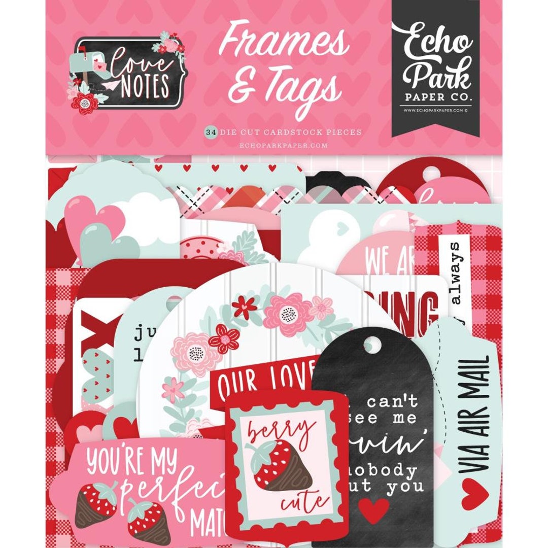 Echo Park Love Notes Cardstock Ephemera: Frames & Tags, 34/pkg ...
